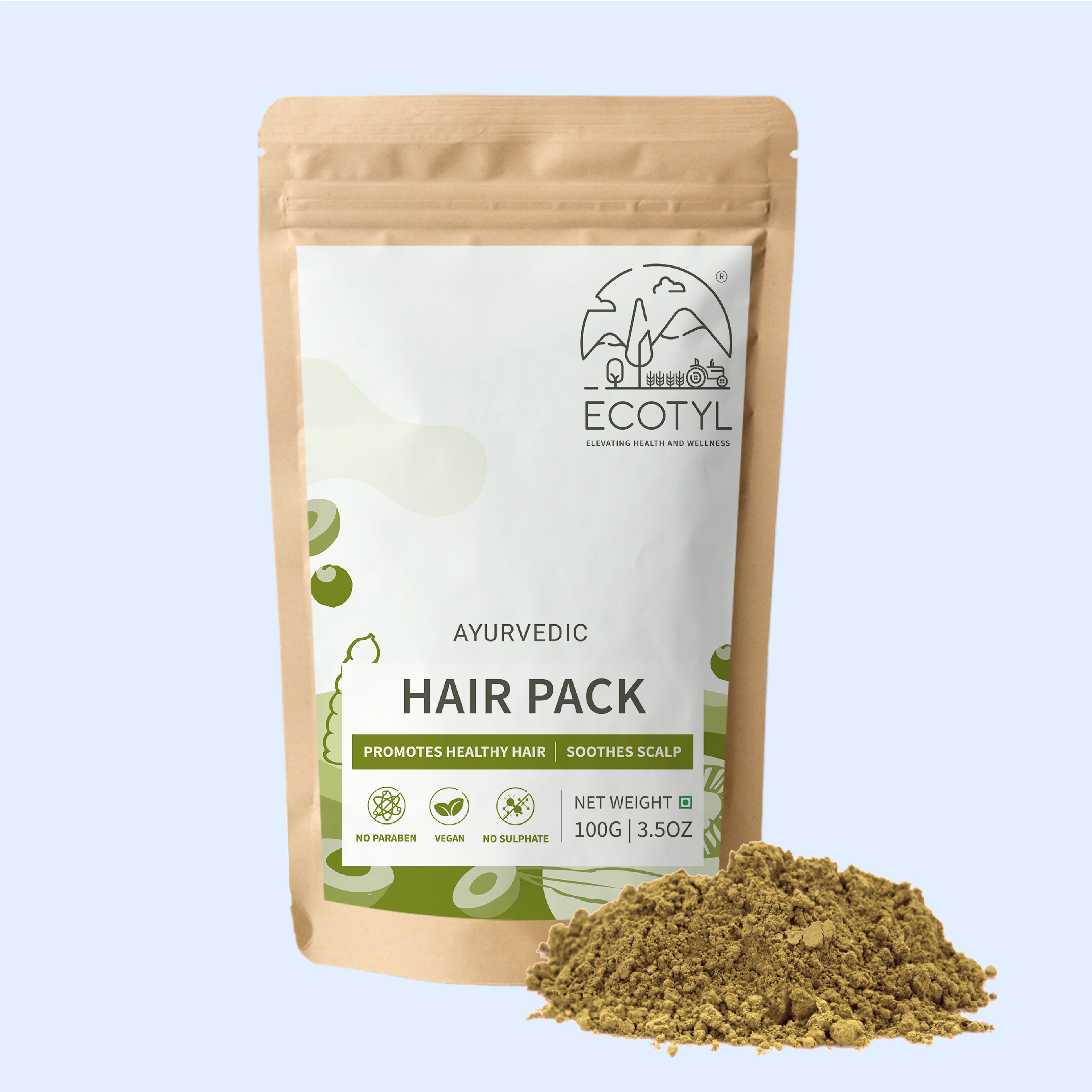 Ecotyl Ayurvedic Hair Pack | For Hair Conditioning & Strengthening | B ...